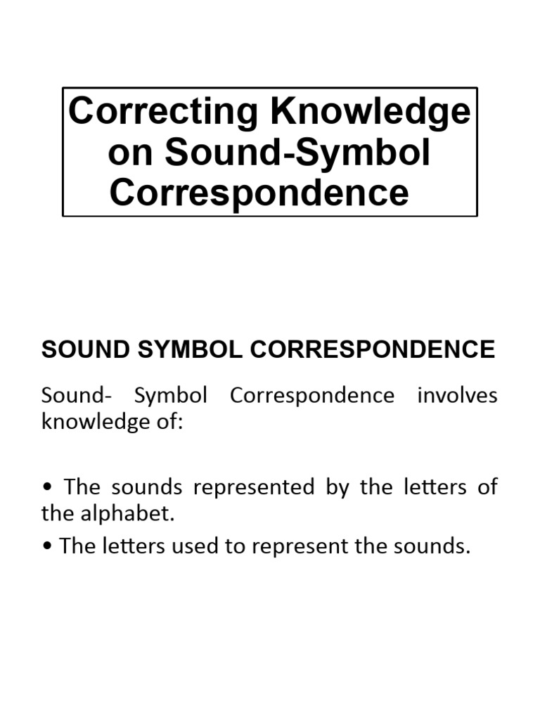 Sound-Symbol Correspondence Rules | PDF
