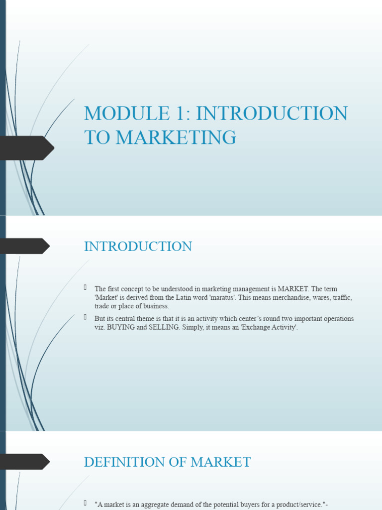 MODULE 1 POM | PDF | Marketing | Market (Economics)