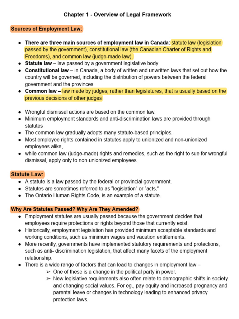 Chapter 1 - Overview of Legal Framework | PDF | Damages | Precedent