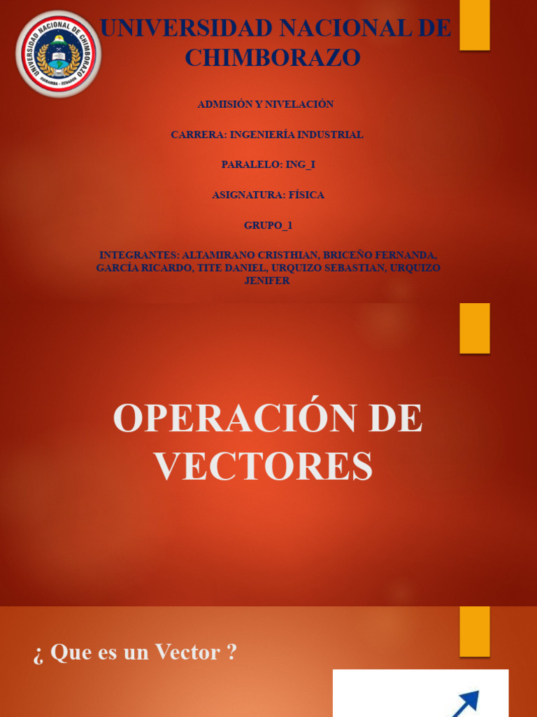 Grupo - 1 Operación de Vectores | PDF | Vector Euclidiano | Sustracción