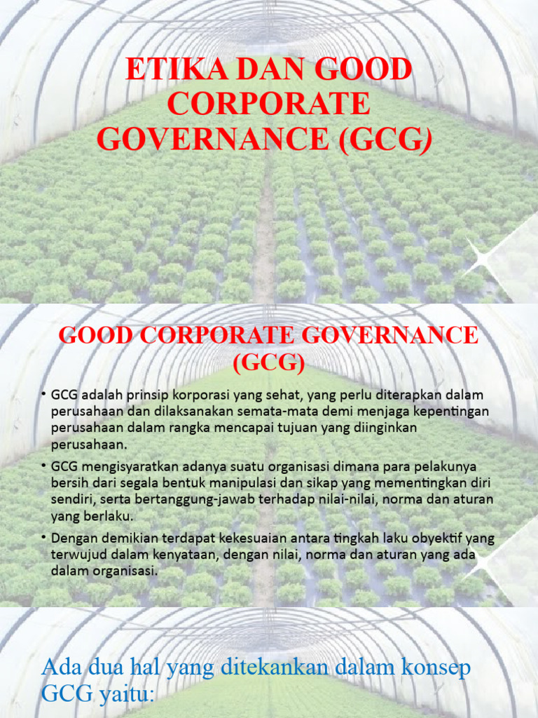 Kuliah 6 - Etika Dan Good Corporate Governance (GCG) | PDF | Karier ...