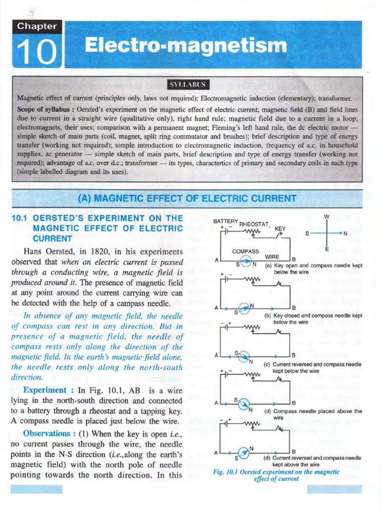 Selina Class 10 Physics Chapter 10 Electro Magnetism | PDF | Applied And Interdisciplinary ...