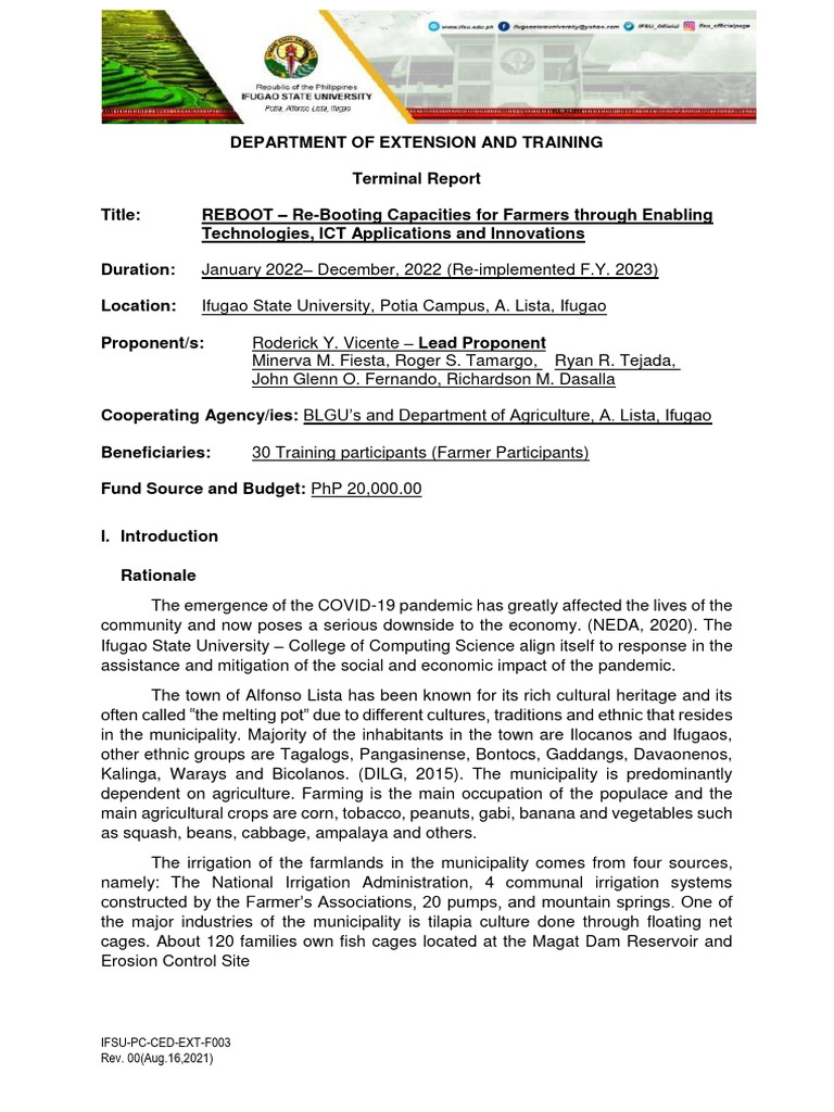 Extension Terminal Report Reboot For Attachment | PDF | Evaluation ...