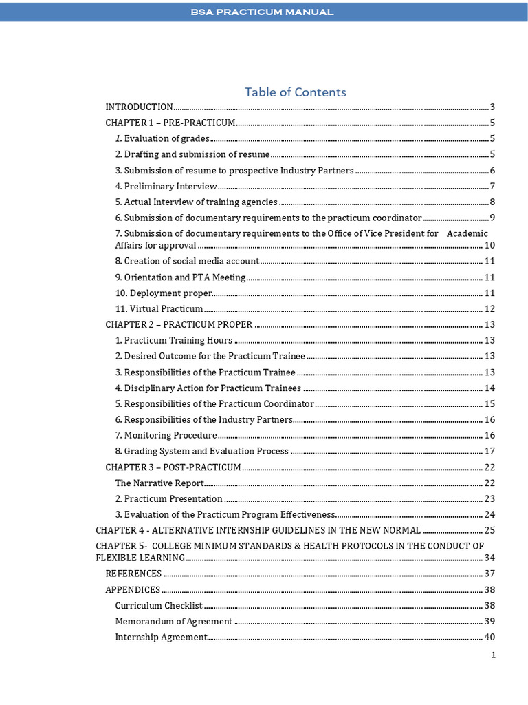 BSA Practicum Manual 2022 | PDF | Performance Appraisal