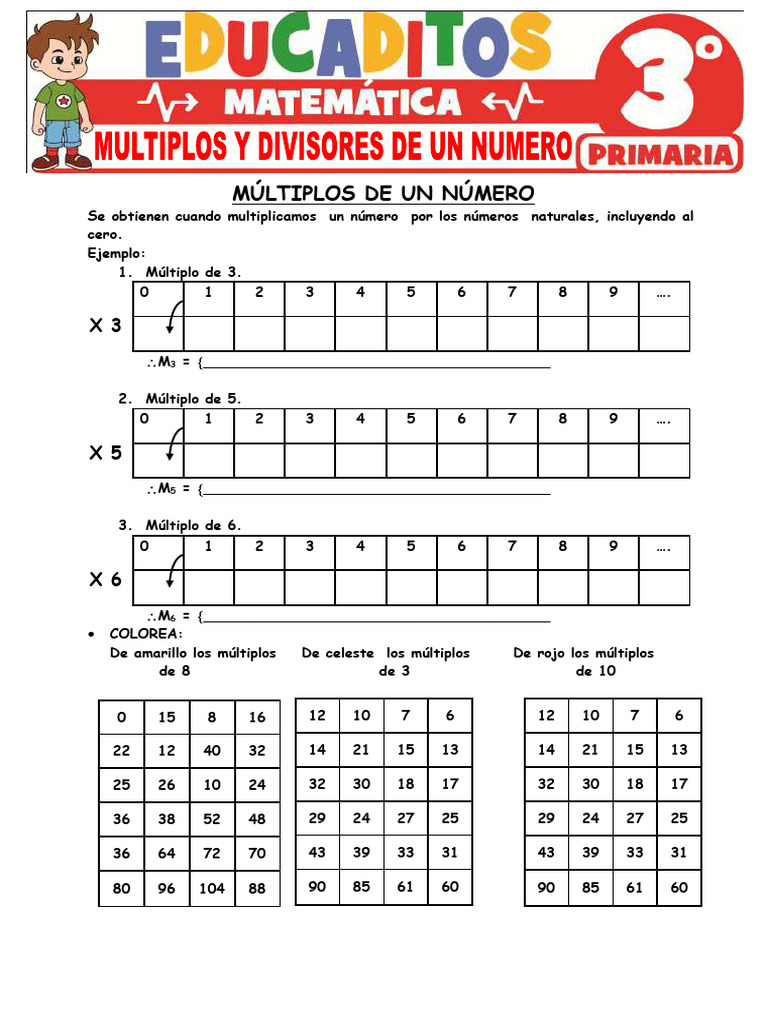 Hojas De Trabajo De Múltiplos De 5