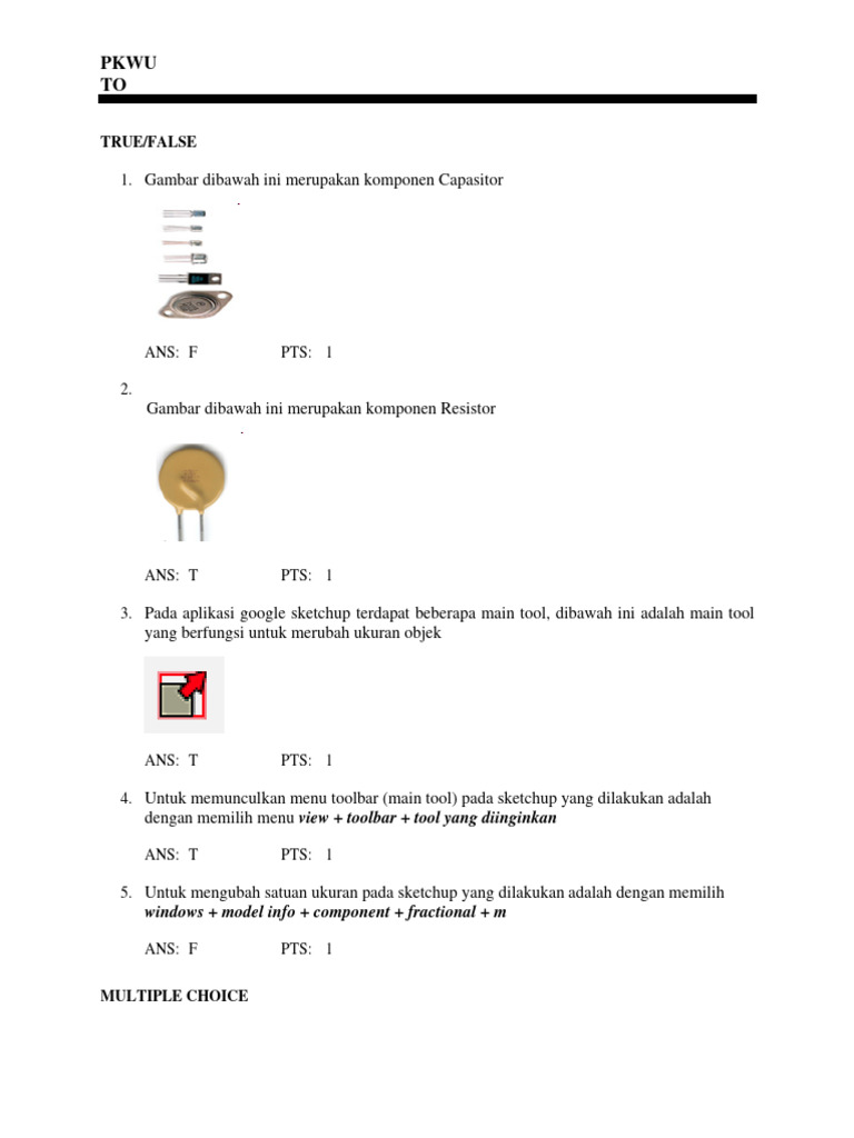 Kuis PKWU: Komponen Elektronik dan Aplikasi | PDF | Metode & Bahan Ajar ...