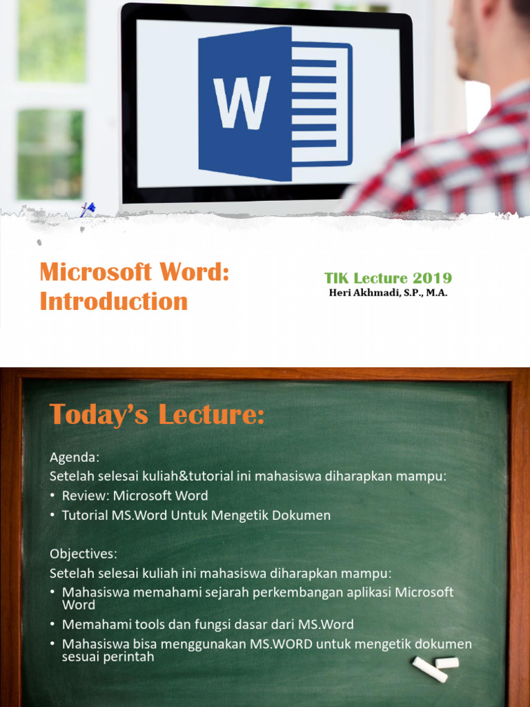 HA TIK 7th Lecture MS. Word Introduction | PDF | Komputer