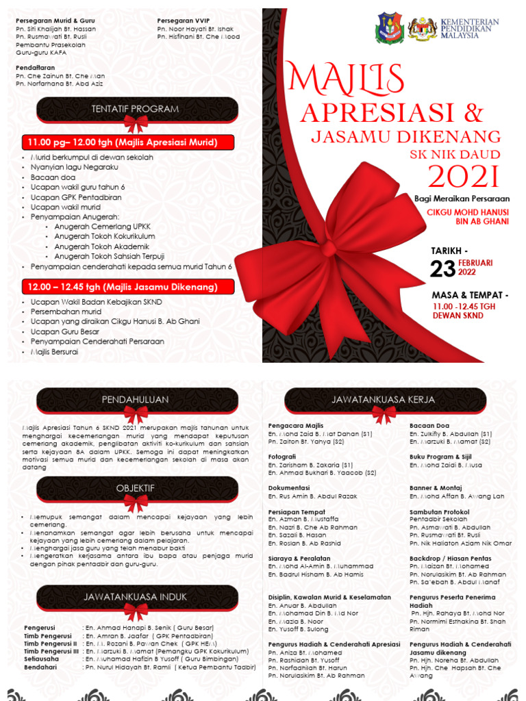 Buku Program Majlis Apresiasi 2021 | PDF