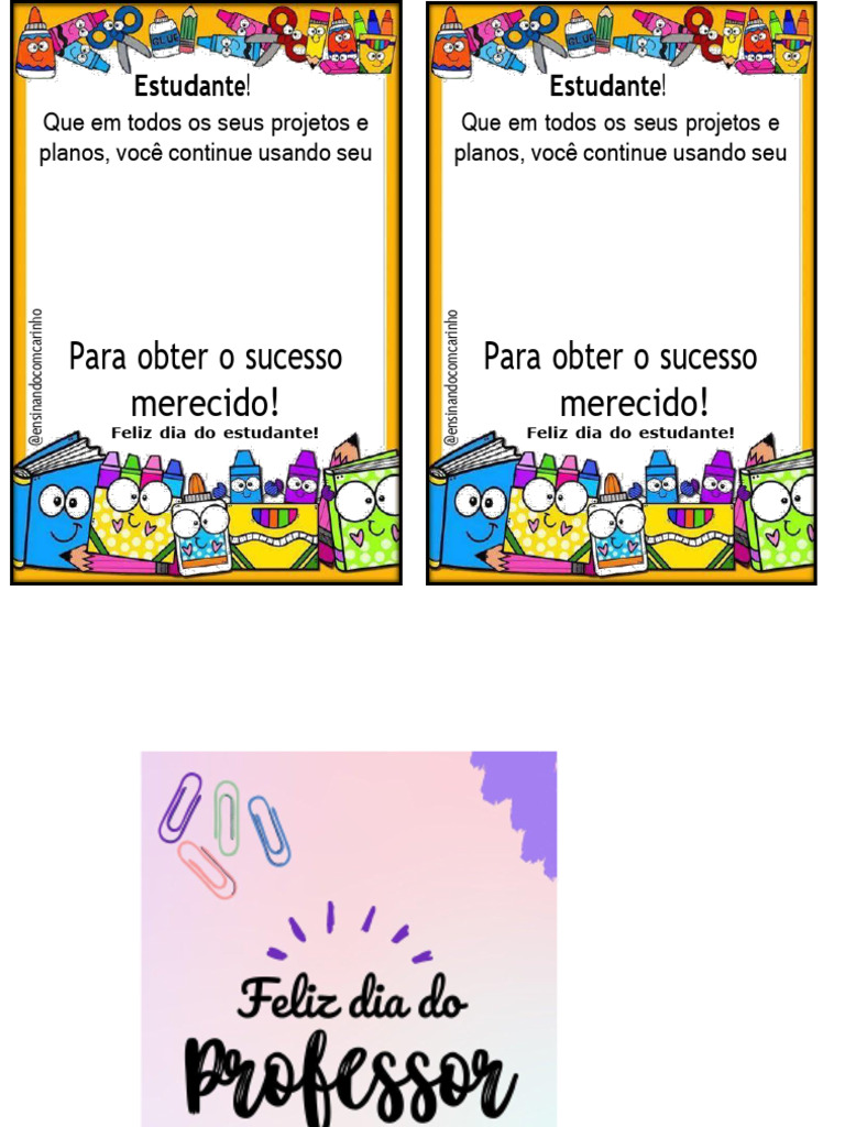 Lembrancinha Para o Dia Do Estudante Com o Chocolate Talento | PDF