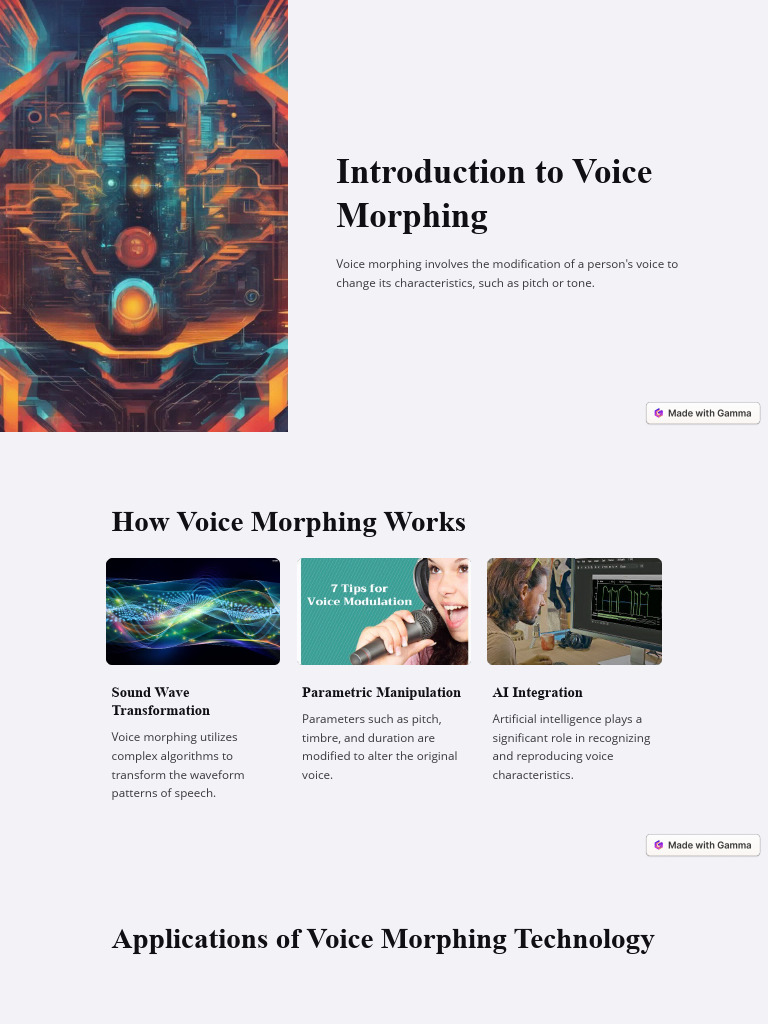 Introduction To Voice Morphing | PDF | Artificial Intelligence | Intelligence (AI) & Semantics