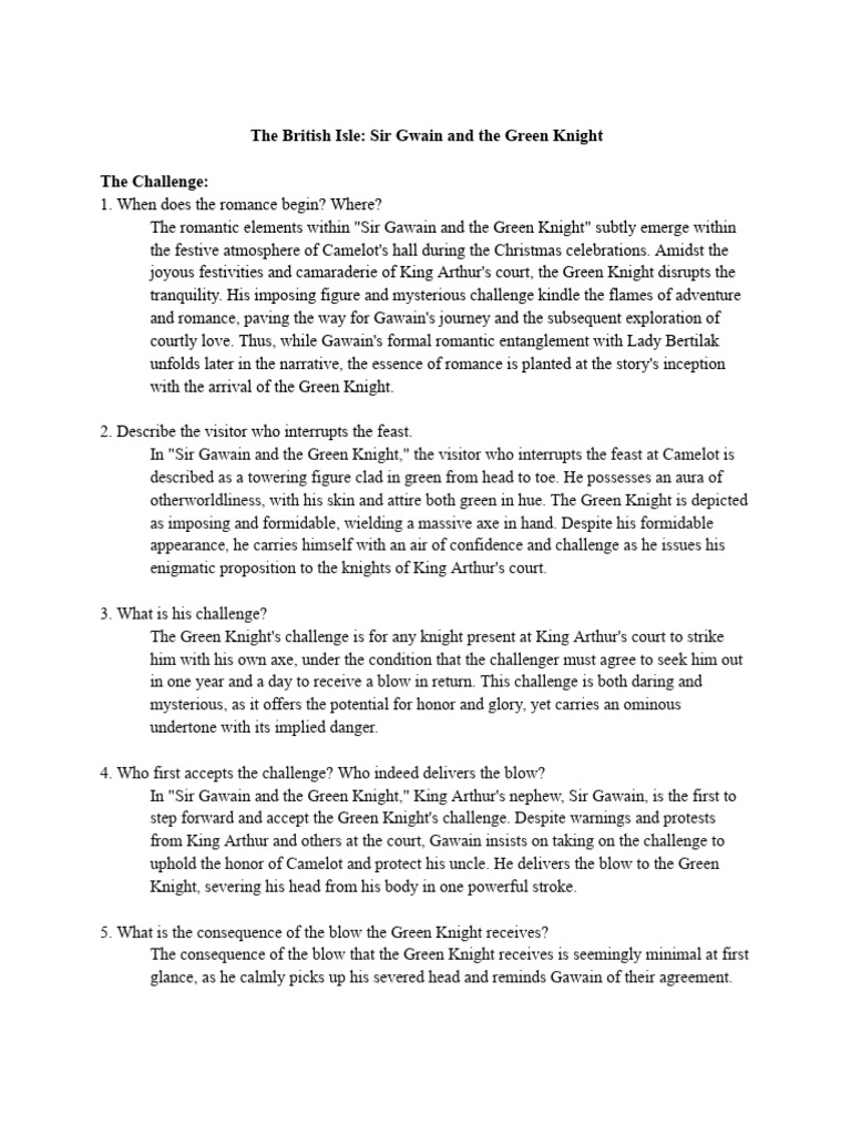 Assessment II | PDF | Green Knight | Gawain Assessment II | PDF | Green Knight | Gawain