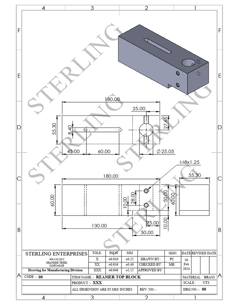 REAMER TOP BLOCK | PDF