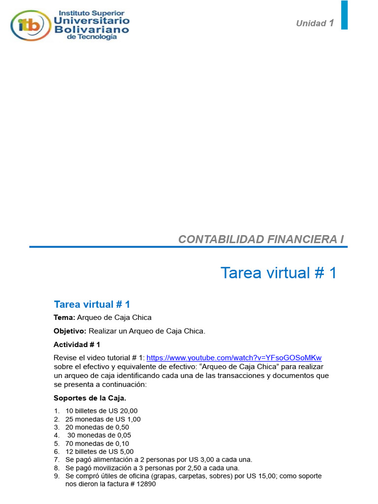 Tarea Virtual # 1 | PDF | Contabilidad | Regulación