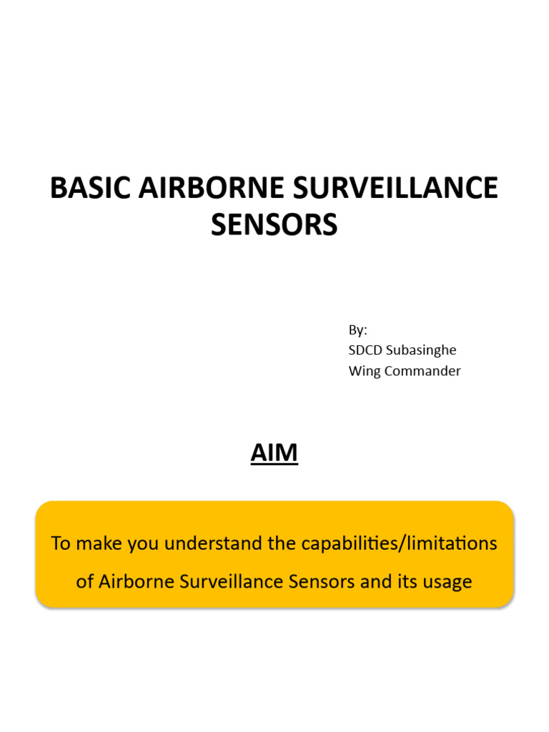 Basic Airborne Surveillence Sensors | PDF | Infrared | Radar