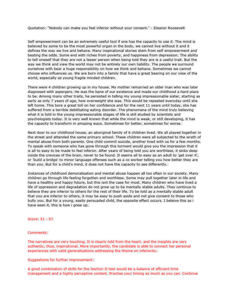 GAMSAT S2: Sample Essay 3 | PDF | Mind | Essays