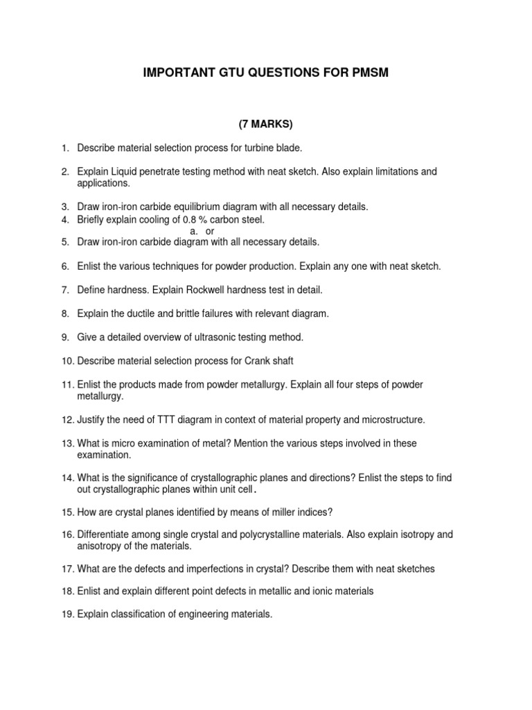 PMSM ALL IMP 3rd Sem Mechatronics GTU QUESTIONS | PDF | Heat Treating ...