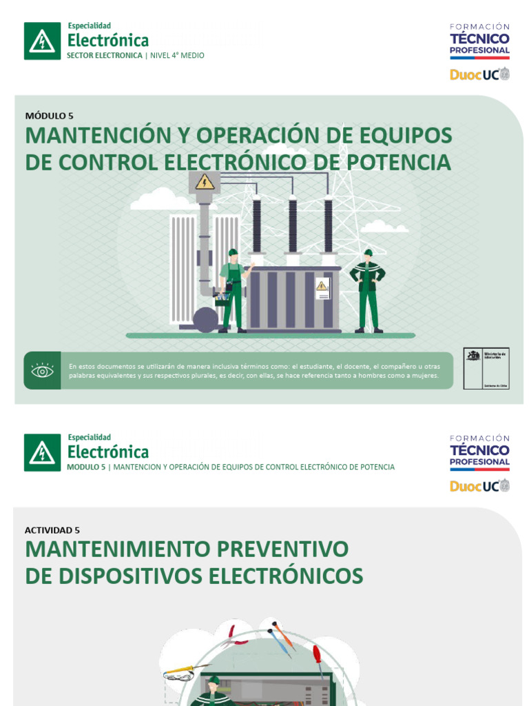 MANTENIMIENTO PREVENTIVO DE EQUIPOS DE CONTROL ELECTRONICO DE POTENCIA ...