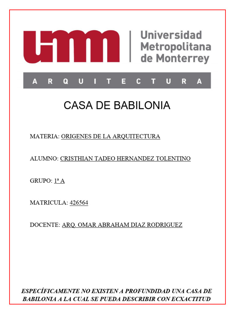 CASA DE BABILONIA | PDF | Mesopotamia | Ladrillo