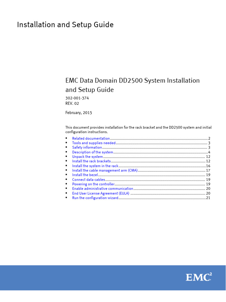 Data Domain DD2500 Installation and Setup Guide | PDF