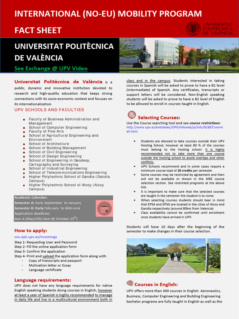 UPV Fact Sheet19 - 20 Promoe | PDF | Academic Term