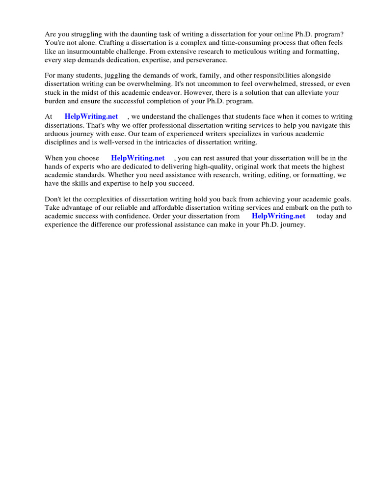 Online Ph.D. Dissertation Help | PDF | Thesis | Doctor Of Philosophy