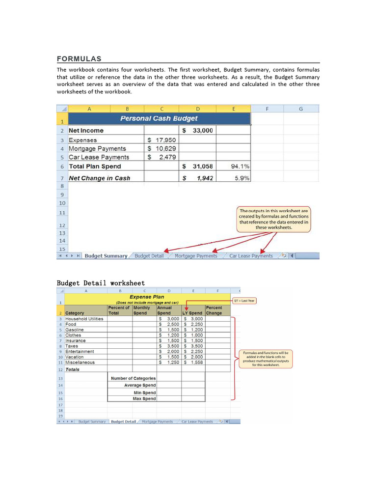 Practice Exercise #2-FORMULAS | PDF | Microsoft Excel | Worksheet