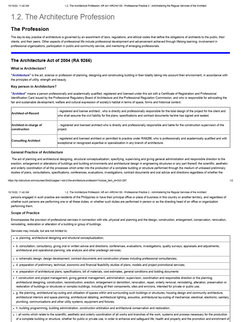 The Architecture Profession | PDF | Architect | Profession