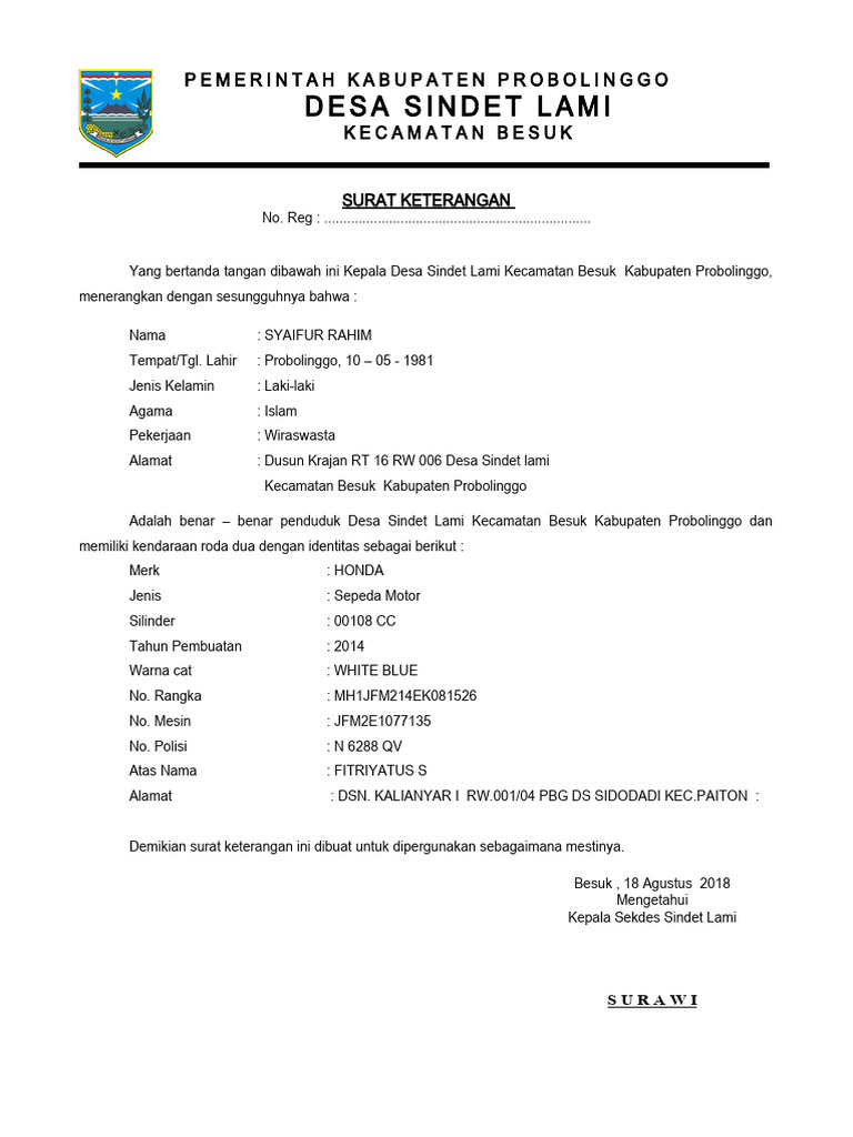 Surat Keterangan Hak Milik | PDF