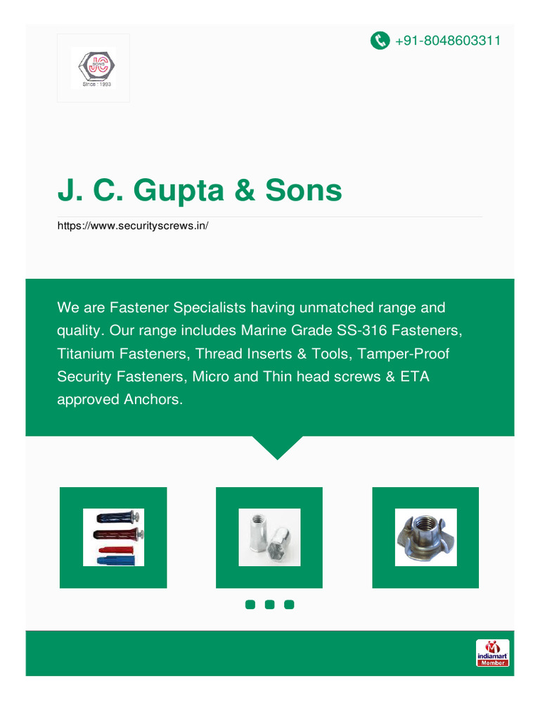 J C Gupta | PDF | Screw | Rivet