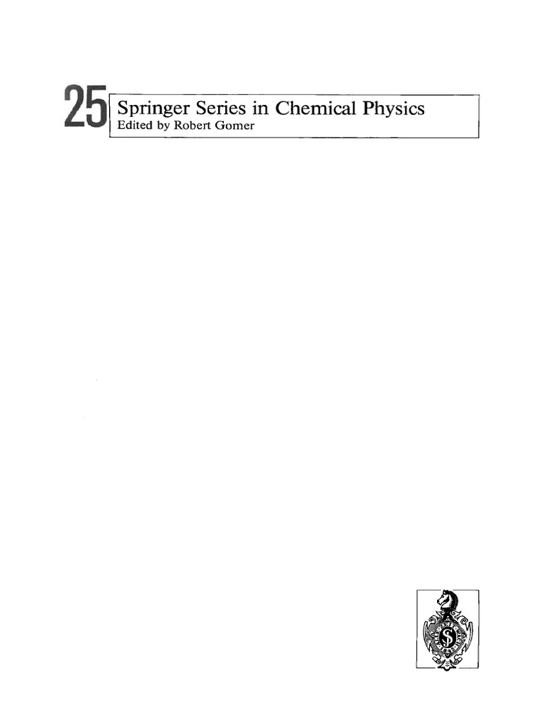 Springer Series in Chemical Physics: Edited by Robert Gomer | PDF ...