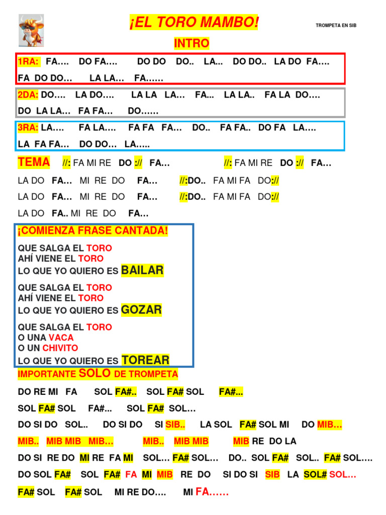 El Toro Mambo-Trompetas en Sib-Ih | PDF | Artes del Lenguaje y Comunicación
