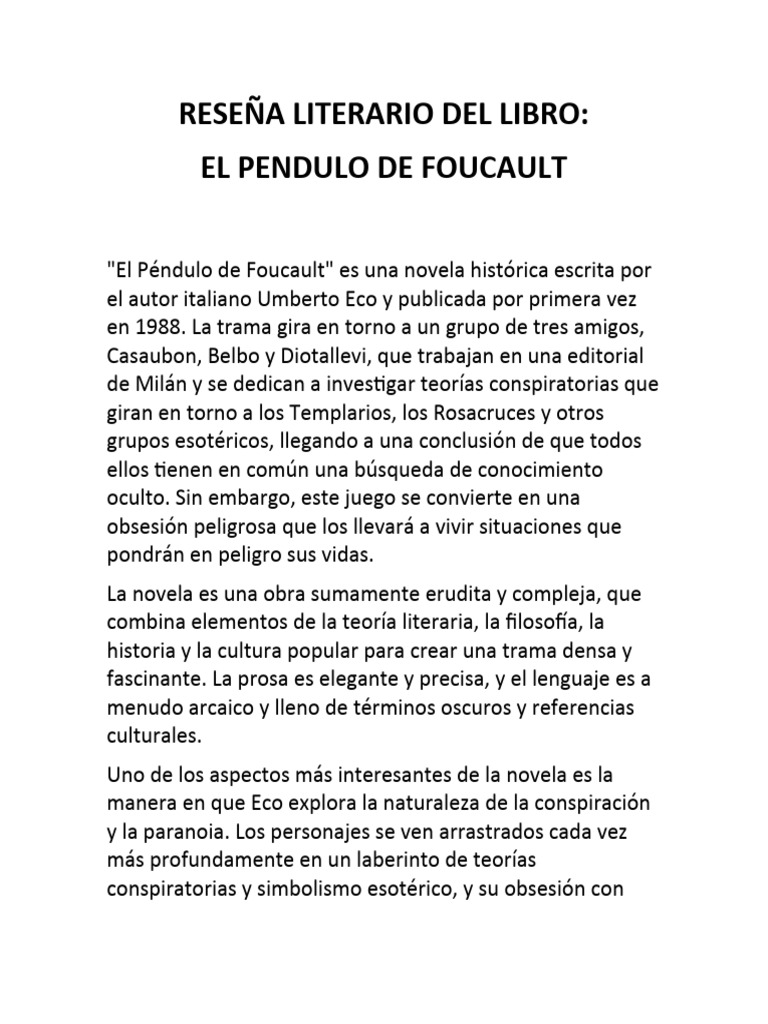 Reseña Literaria Español... | PDF | Mecánica