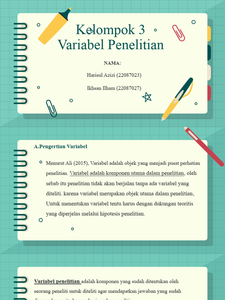 KELOMPOK 3 Variabel Penelitian Metopen | PDF | Karier & Perkembangan ...