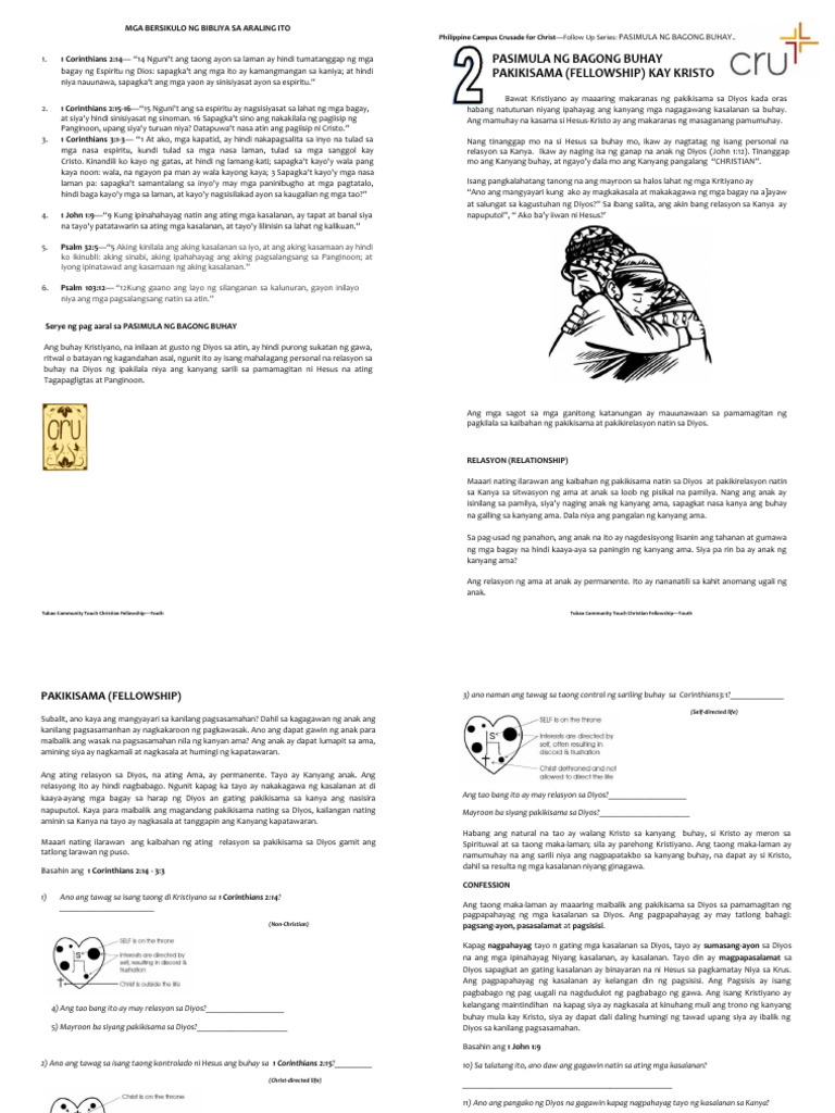 Pasimula NG Bagong Buhay Pakikisama (Fellowship) Kay Kristo: Philippine ...