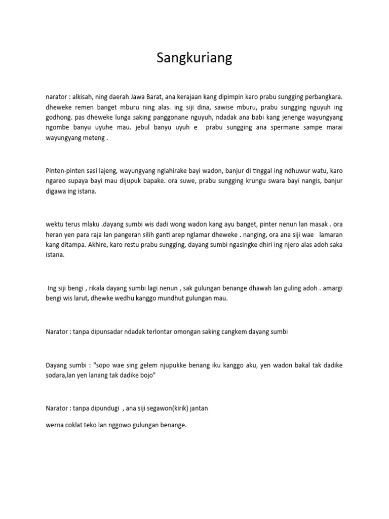 Sangkuriang (Revisi Neh) | PDF