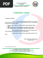 RSBSA Barangay Certificate | PDF