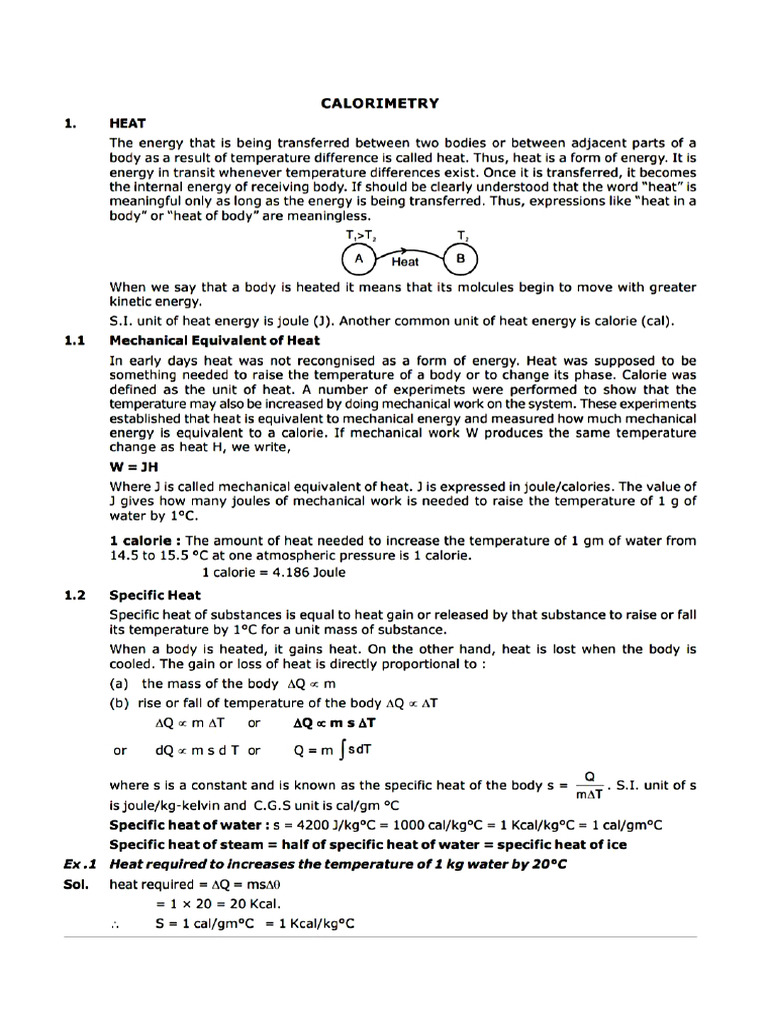 Heat 1 (Theory) | PDF
