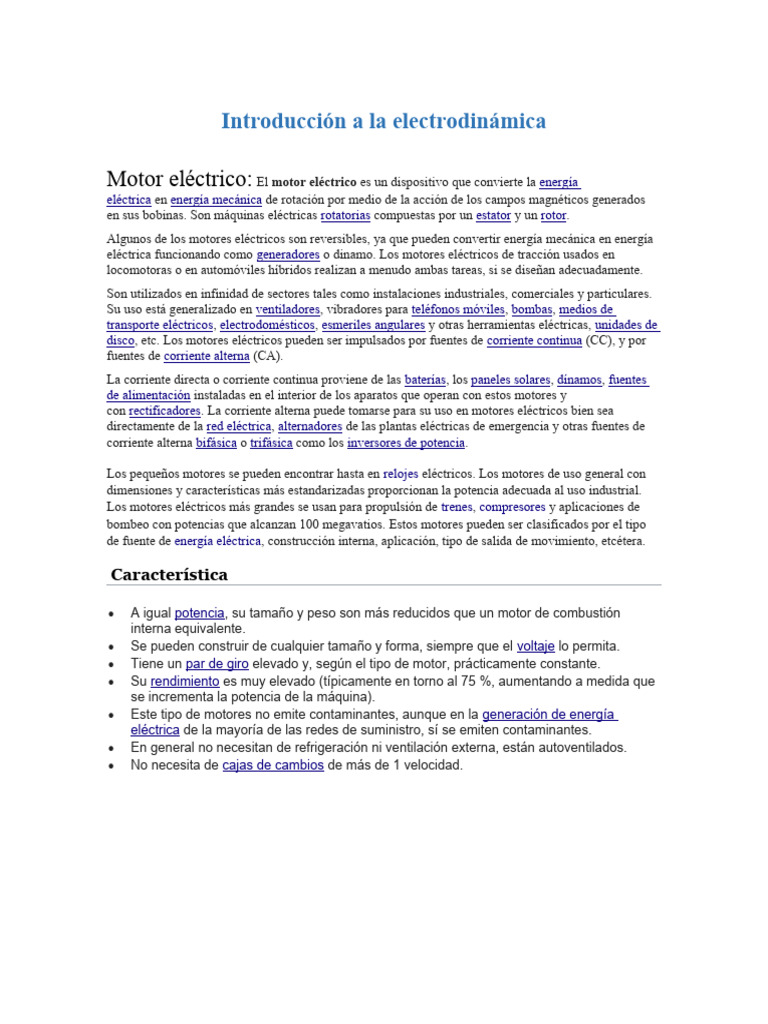 Introducción a la electrodinámica | PDF | Generador eléctrico | Transformador