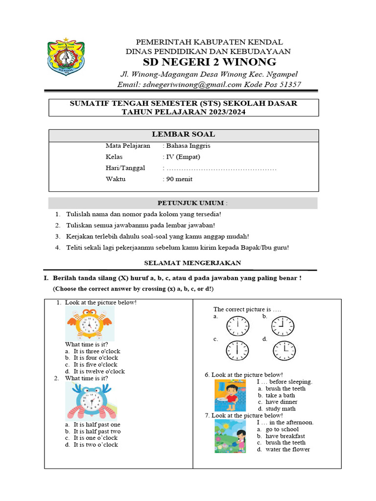 Sts 2 Bahasa Inggris Kls 4 | PDF