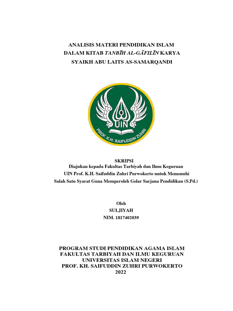 PP - Silsilah - Suljiyah - Analisis Materi Pendidikan Islam Dalam Kitab ...