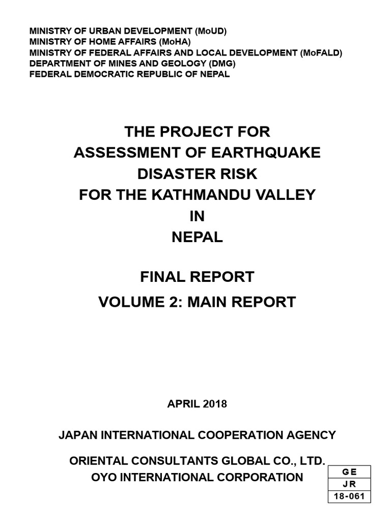 Vol2 - Assessment of Eq For Disaster Risk For KTM | PDF | Earthquakes | Landslide