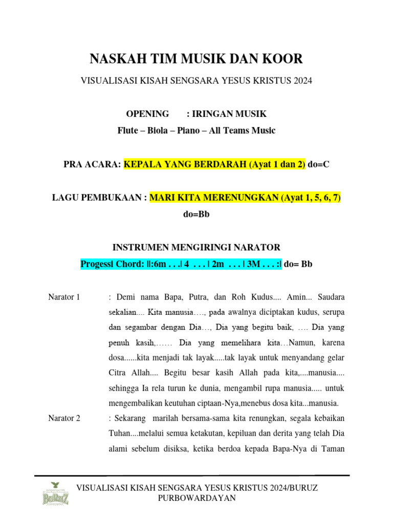 Naskah Visualisasi 2024 Rev Musik | PDF