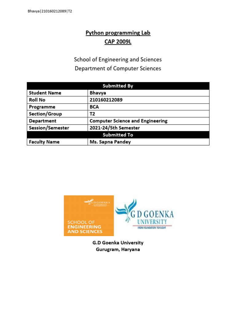 Python Lab File | PDF | Computer Engineering | Software Development