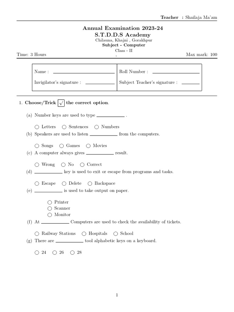 COMPUTER CLASS 2 | PDF | Computer Keyboard | Office Equipment