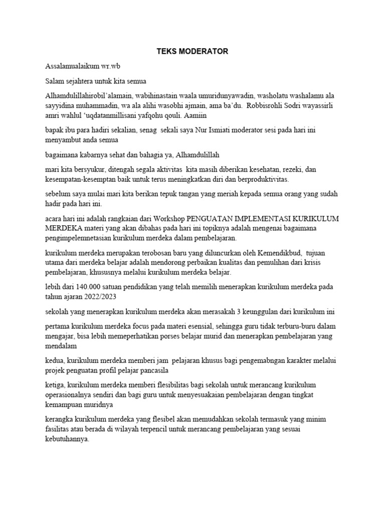 TEKS MODERATOR | PDF
