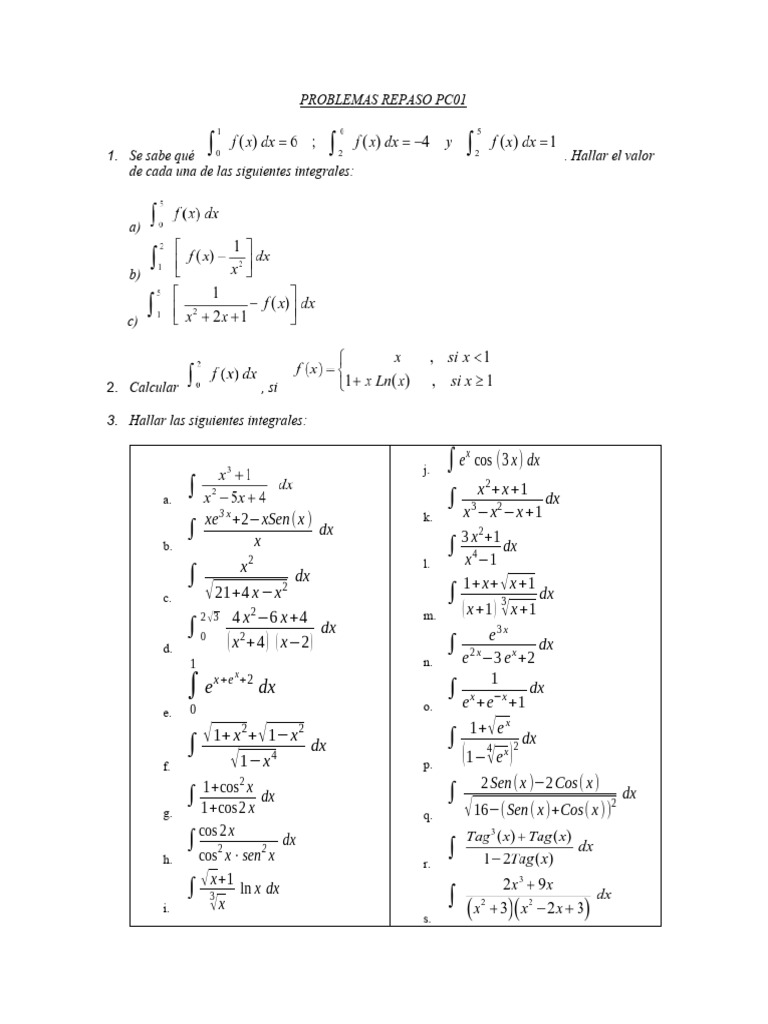 Problemas Repaso PC01 | PDF