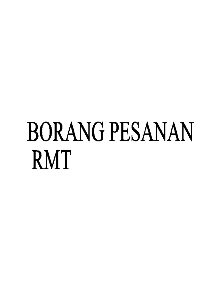 Cover Borang Pesanan RMT | PDF