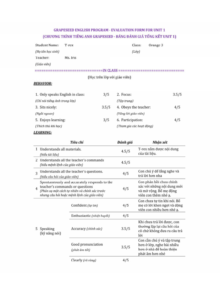 T-rex - Unit 1 | PDF