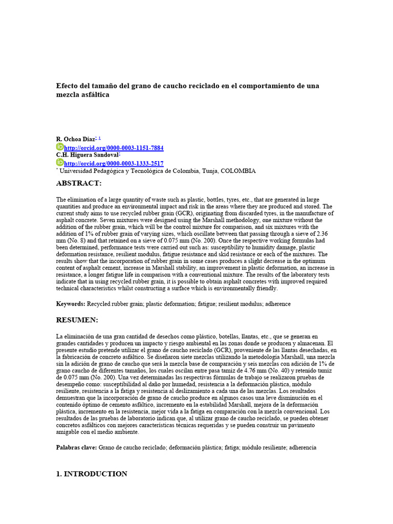 Impact of Recycled Rubber Grain on Asphalt | PDF | Recycling | Concrete