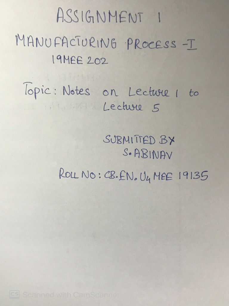 Manufacturing Practice 1 (Part 1) | PDF